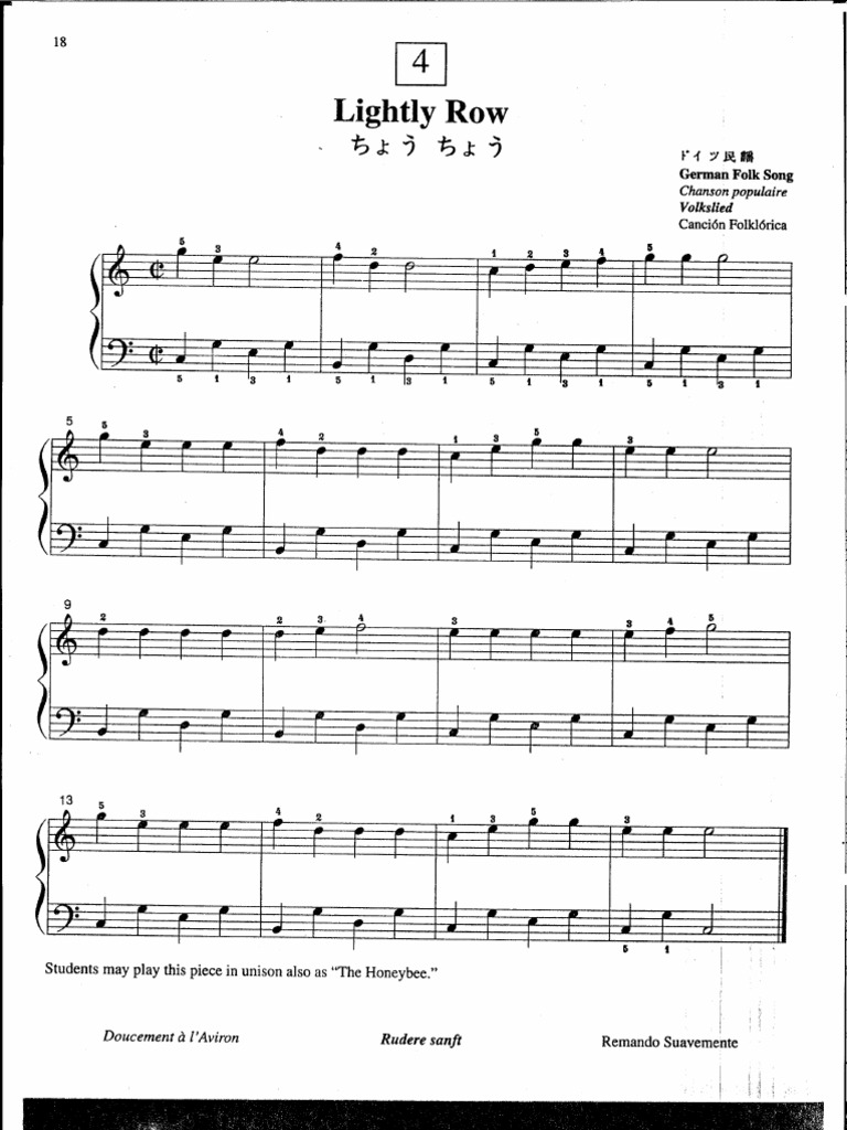 Suzuki Piano School Volume 1-Lightly Row | PDF