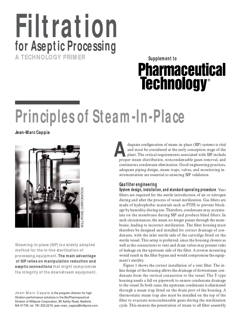 Filtration For Aseptic Processing | PDF | Steam | Sterilization ...