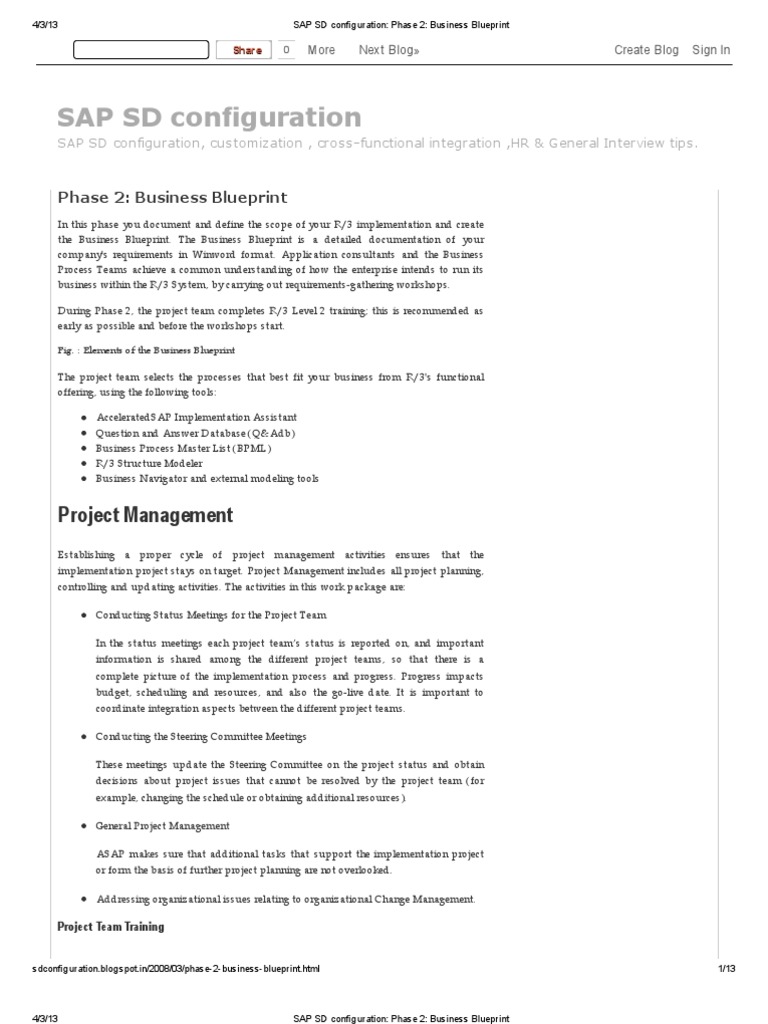 Latest SAP SD Configuration - Phase 2 - Business Blueprint | PDF ...