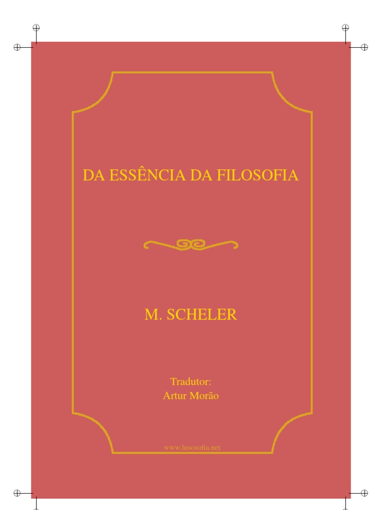 Scheler Essencia Da Filosofia | PDF