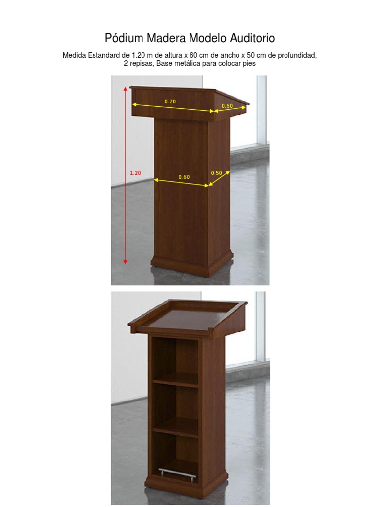 Medidas y Modelos de Pódium de Madera | PDF | Micrófono | Altoparlante