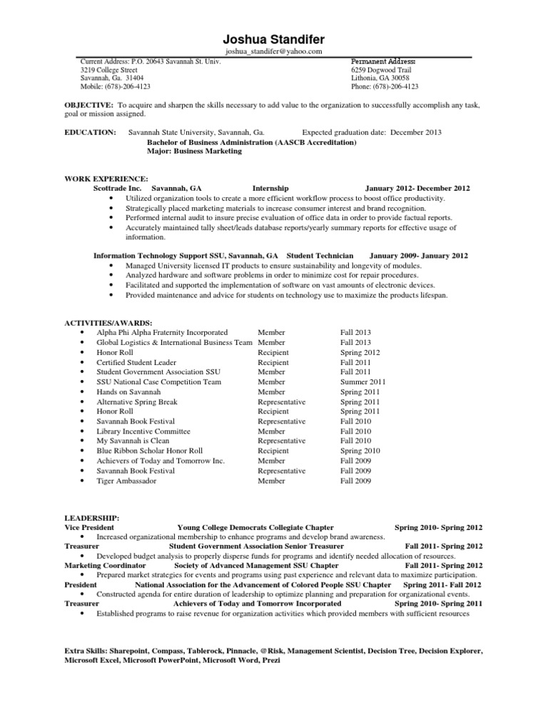 Joshua Standifer's Professional Profile | PDF | Leadership | Business