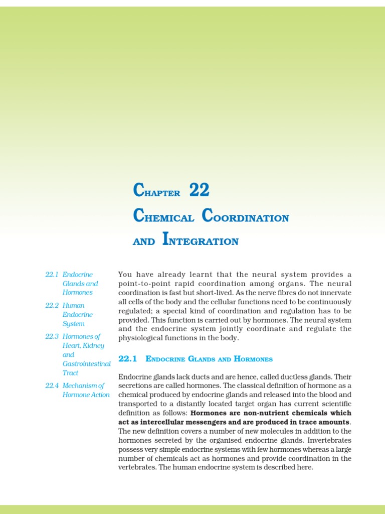 Ncert Biology Chapter 22 | PDF | Endocrine System | Adrenal Gland