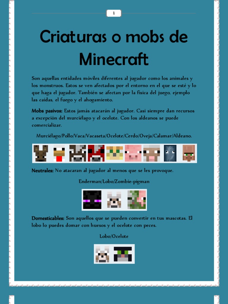 Guía de Mobs en Minecraft | PDF | Derecho | Libros para adolescentes