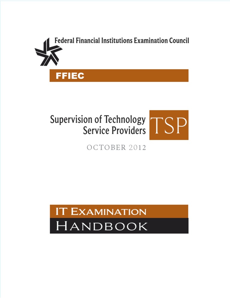 FFIEC TSP Supervision Handbook | PDF | Federal Financial Institutions ...