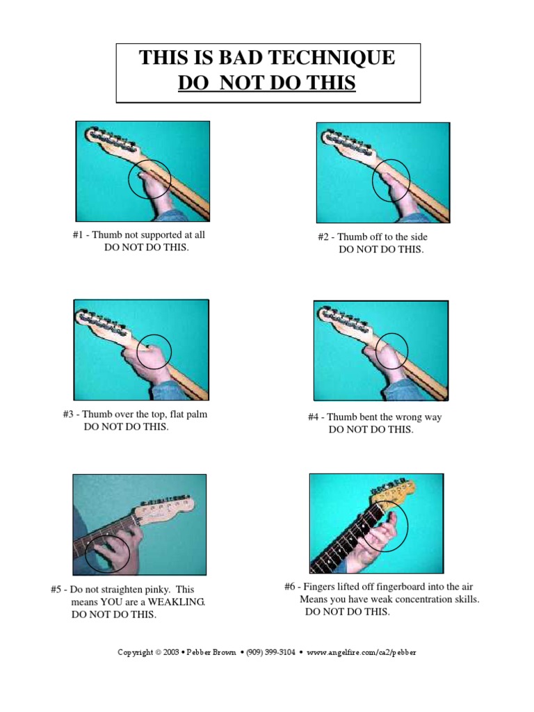Bad Technique Page - Guitar | PDF | Sports & Recreation | Home & Garden