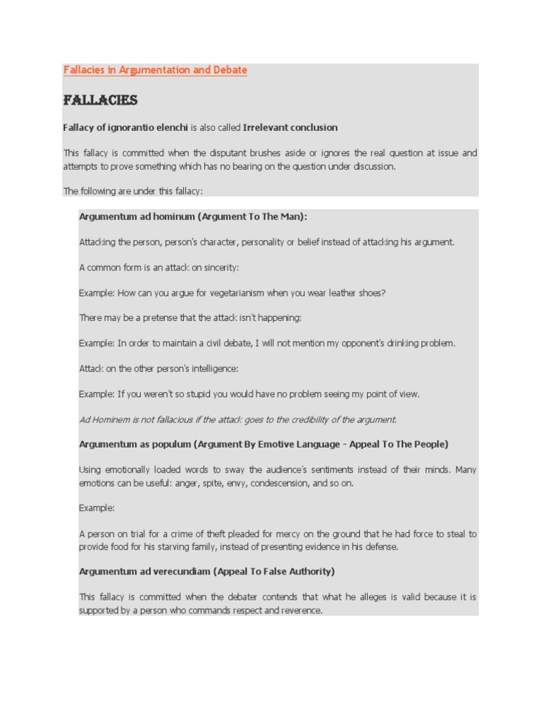 Understanding Argumentative Fallacies | PDF | Argumentation Theory ...