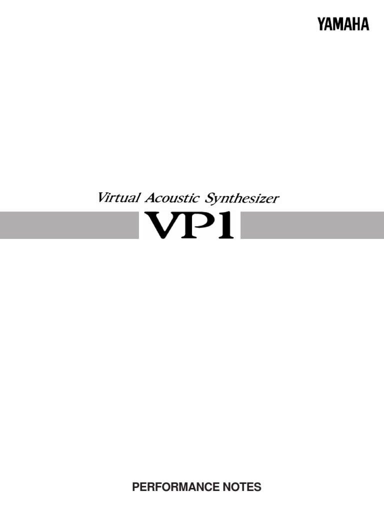 Yamaha VP1 Virtual Acoustic Synthisiser Manual Pt2 | PDF | Synthesizer ...