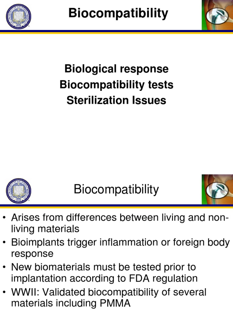 Biocompatibility: Biological response Biocompatibility tests ...