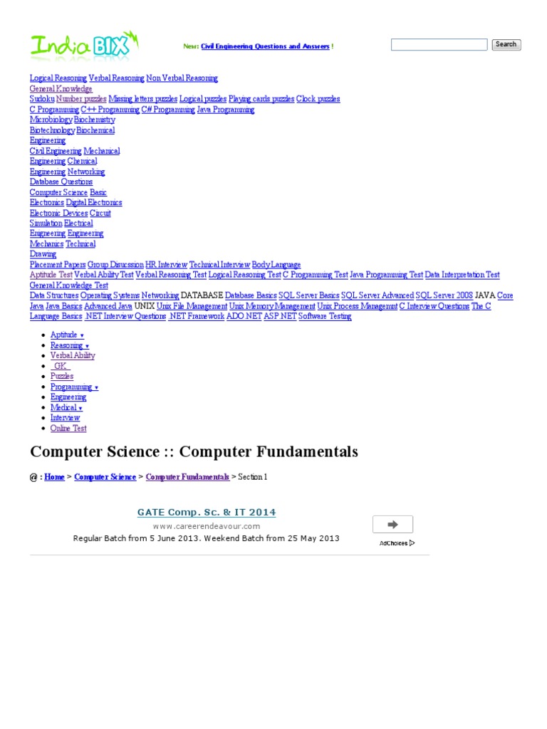 Computer Science Questions and Answers P 2 | PDF | Computer Program ...