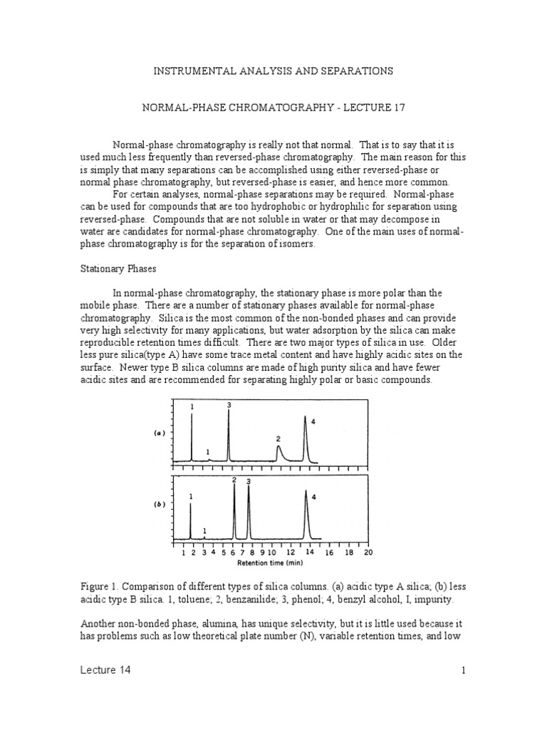 Normal-Phase Chromatography - Lecture 17 | PDF | High Performance ...