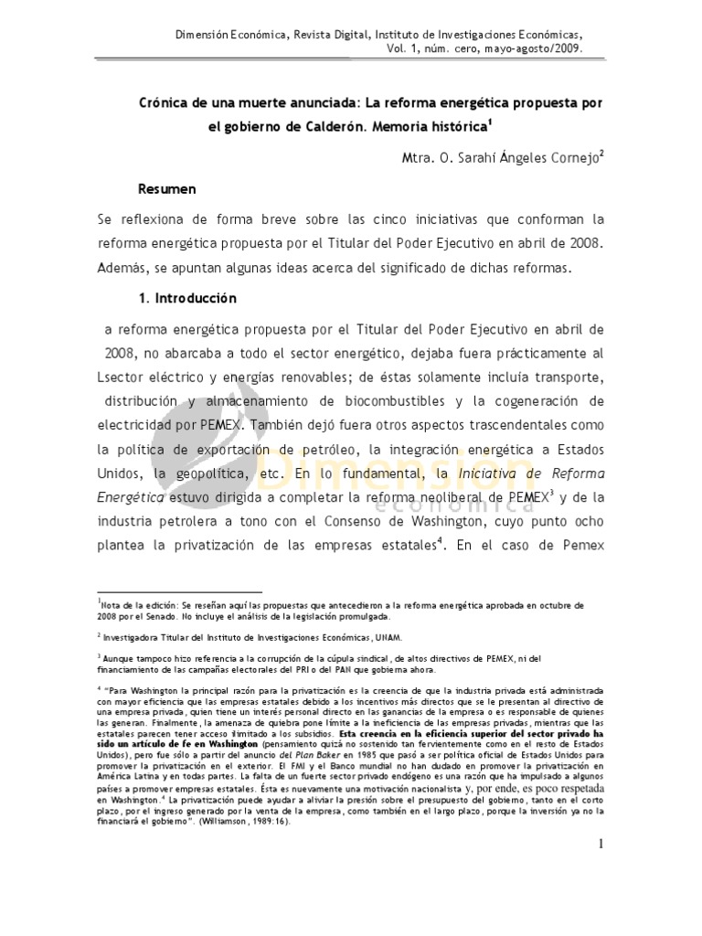 Reforma Energética de Calderon | PDF | Petróleo | Privatización