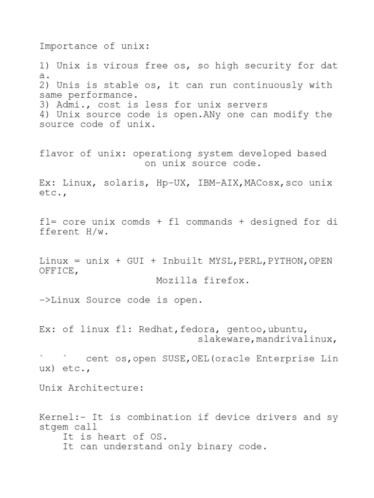 Unix PDF | PDF | Operating System | Operating System Technology