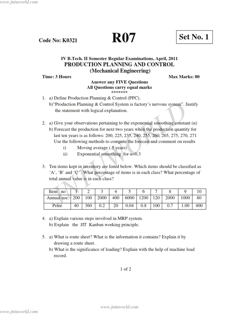Production Planning and Control | PDF | Operations Management | Inventory