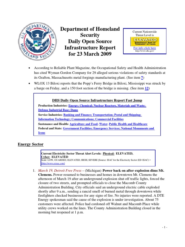 DHS Daily Report 2009-03-23 | PDF | Payment Card Industry Data Security ...