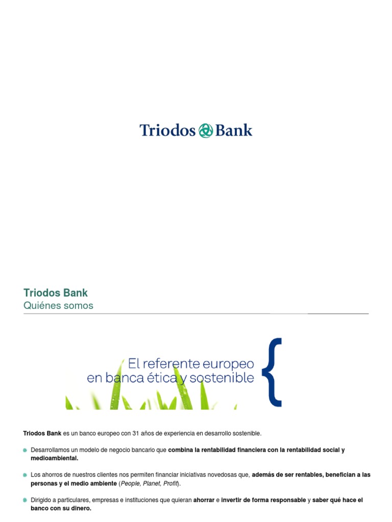 Triodos Bank | PDF | Desarrollo sostenible | Bancos