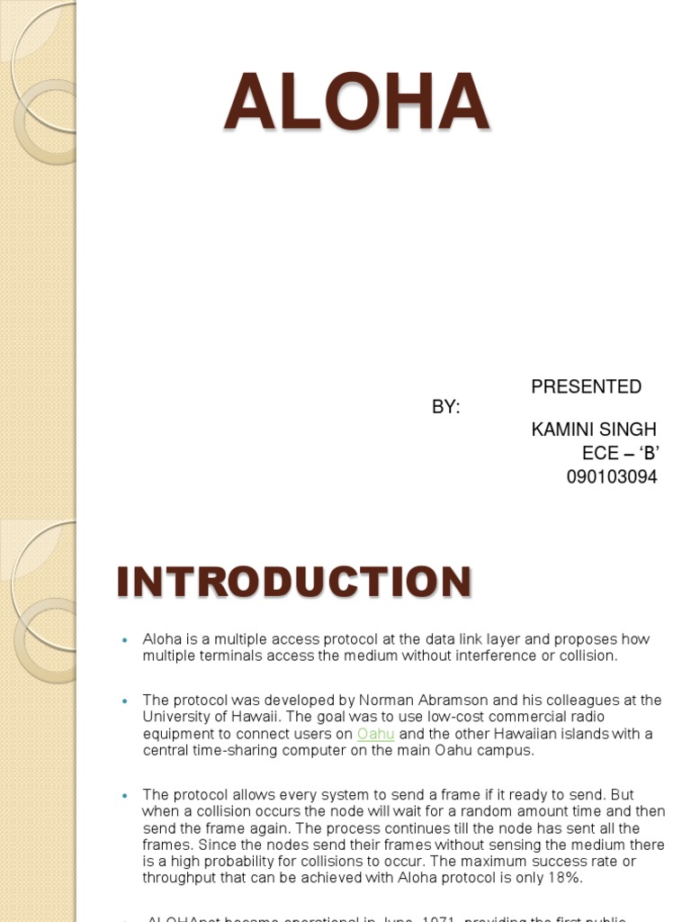 ALOHA | PDF | Physical Layer Protocols | Computer Data