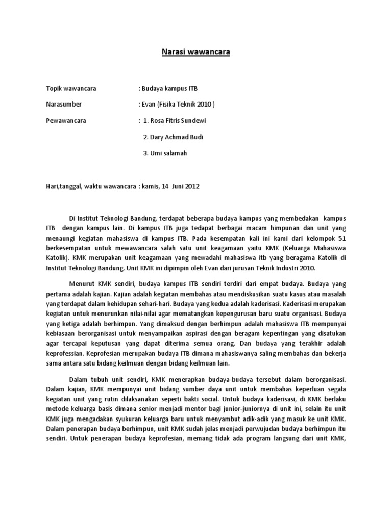 Narasi Wawancara | PDF