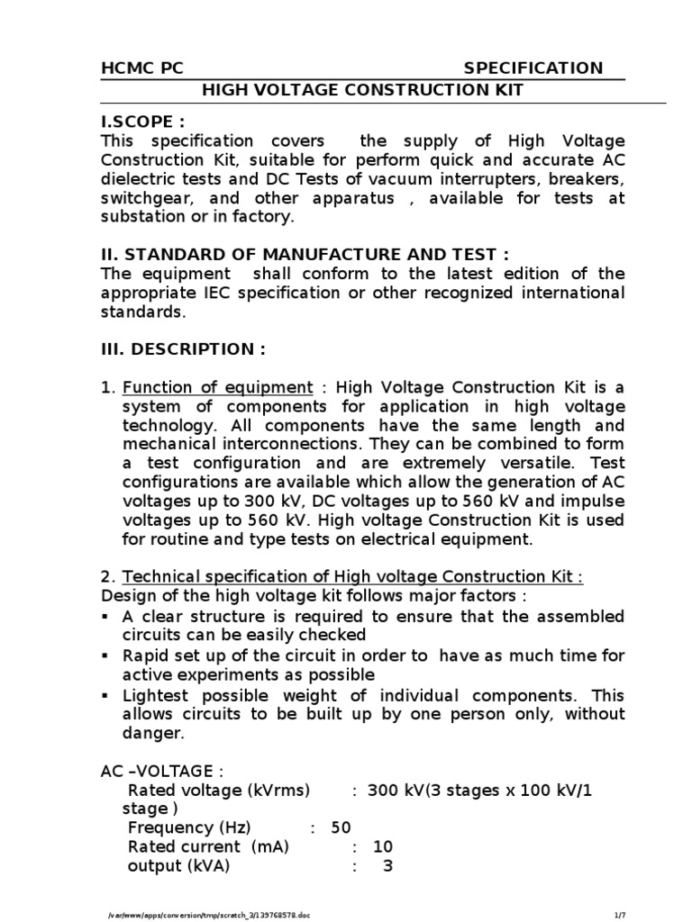 8&9-High Voltage Kit | PDF | High Voltage | Power Supply