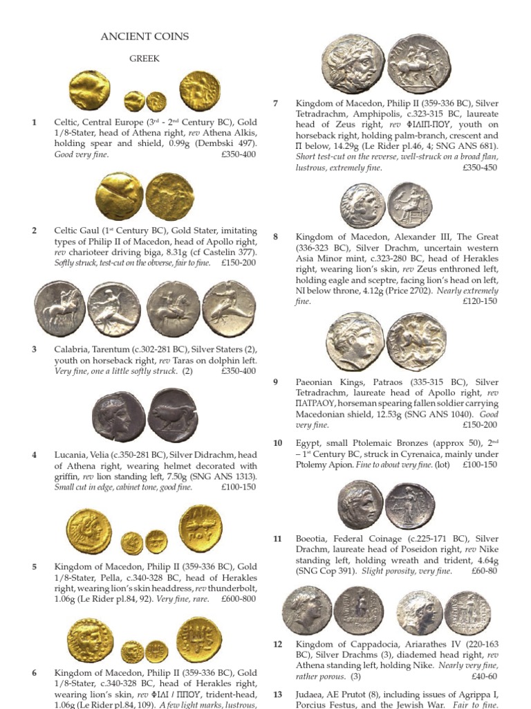 Ancient Greek and Roman Coins Auction | PDF | Coins | Macedonia ...