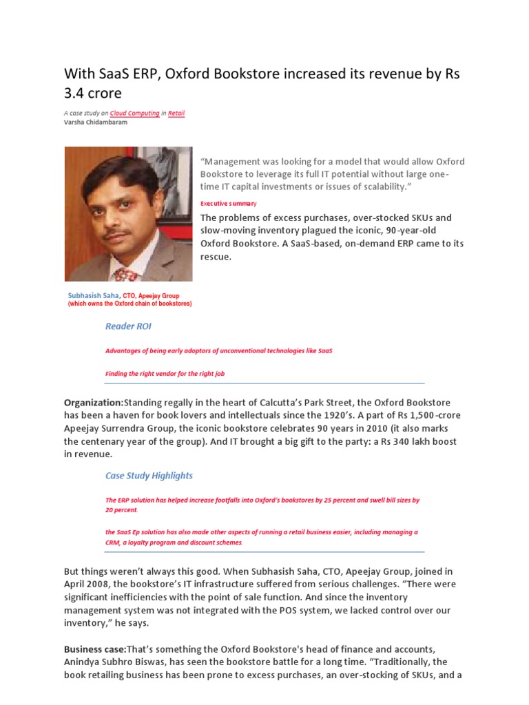 Case Study ERP | PDF | Software As A Service | Enterprise Resource Planning