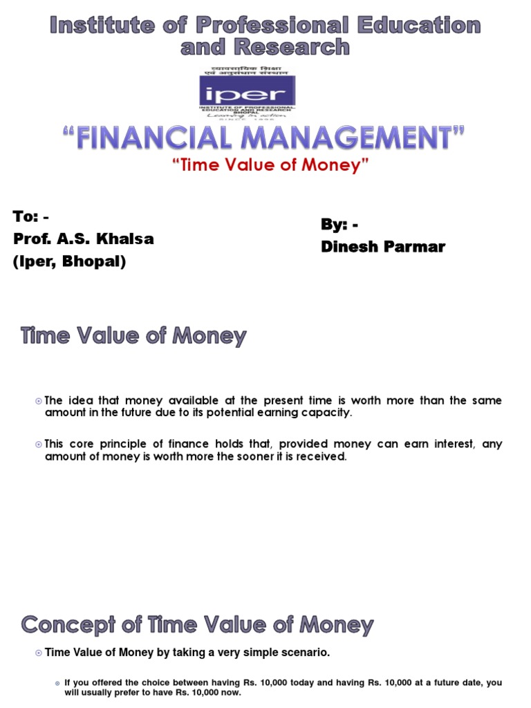 Time Value of Money | Download Free PDF | Present Value | Discounting