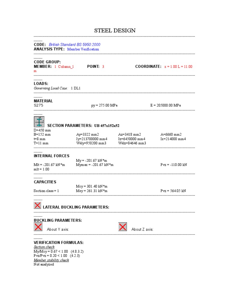 Steel Design: Code: Analysis Type | PDF