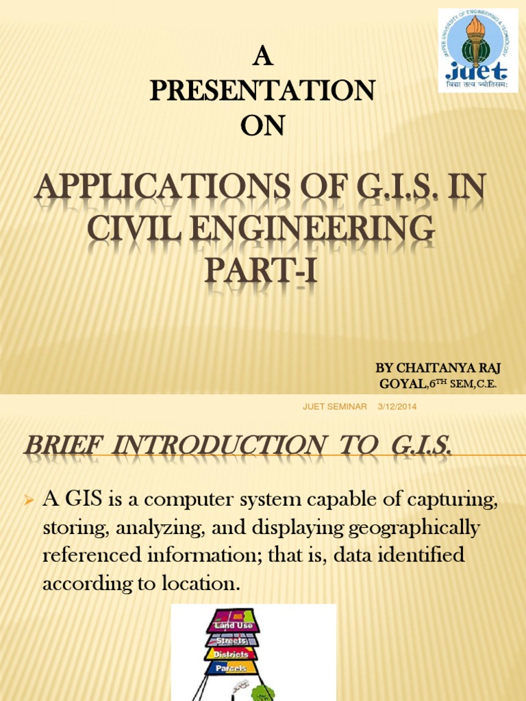 Seminar Presentation On "Applications of GIS in Civil Engineering: Case ...