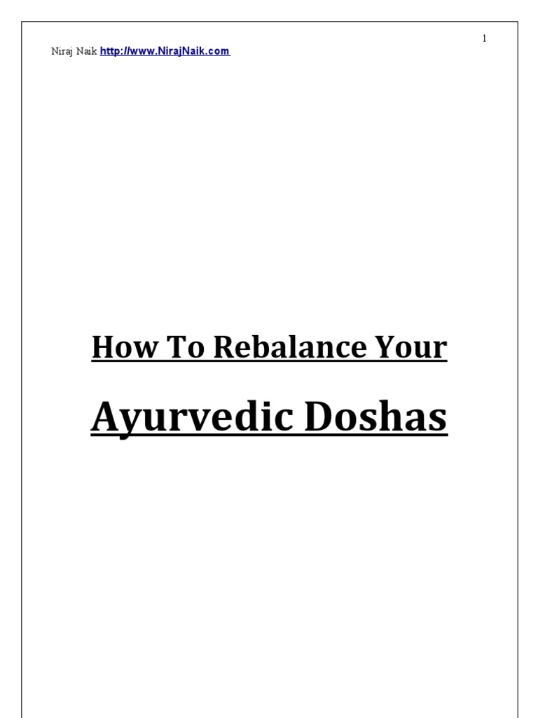 Rebalancing Ayurvedic Doshas Guide | PDF | Ayurveda | Vegetables