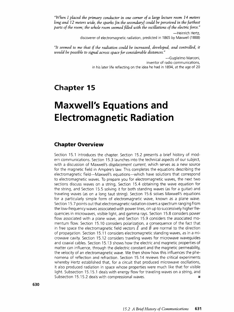 Physics Maxwell's Equations and Electromagnetic Radiation Vol 2 | PDF ...
