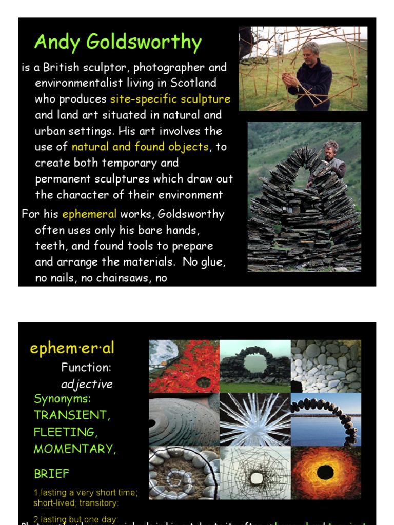 Andy Goldsworthy - PPT Only) | PDF | Art Media | Vision