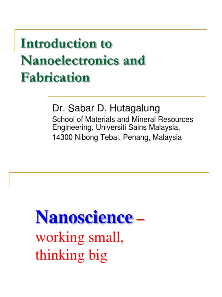 Introduction to Nanoelectronics | PDF | Field Effect Transistor | Nanowire