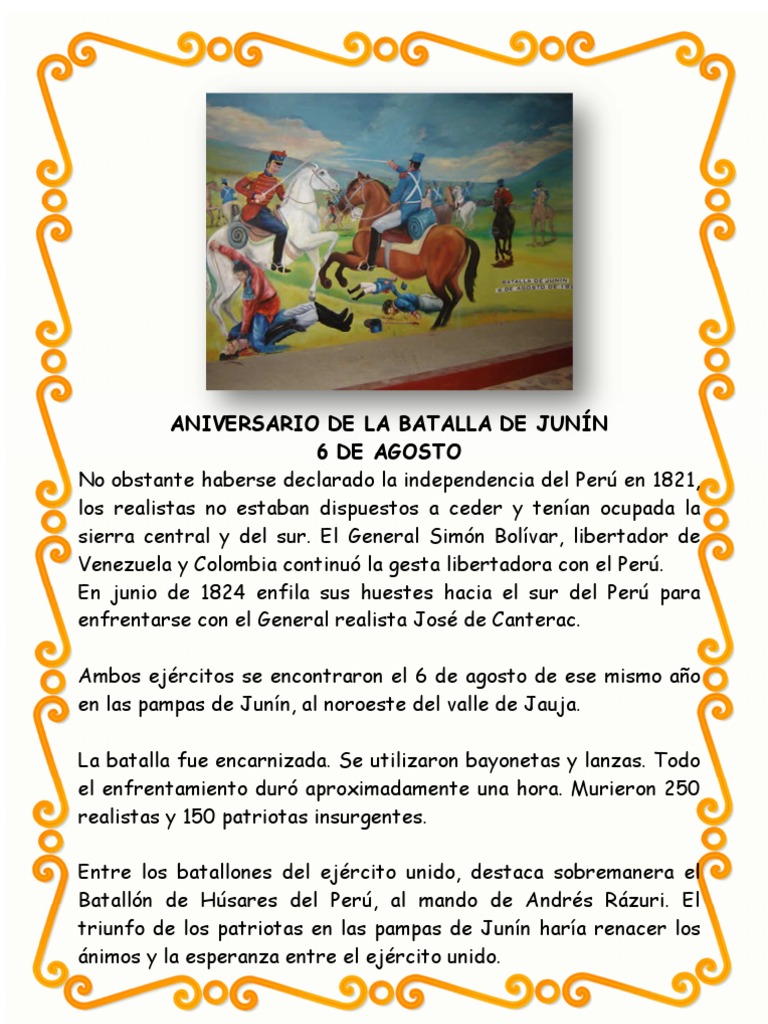 Fecha Civica La Batalla de Junin | PDF | Historia
