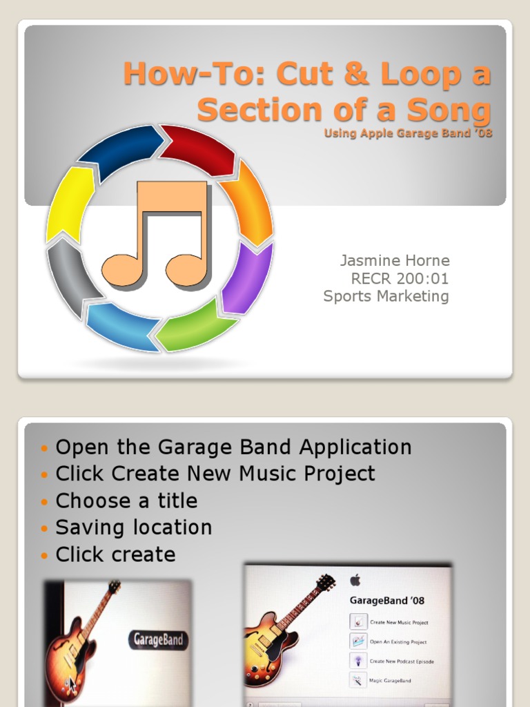 Loop a Song Section in GarageBand '08 | PDF