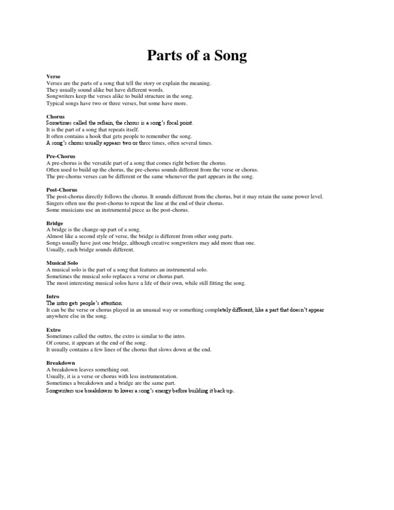 Understanding Song Structure Components | PDF | Art