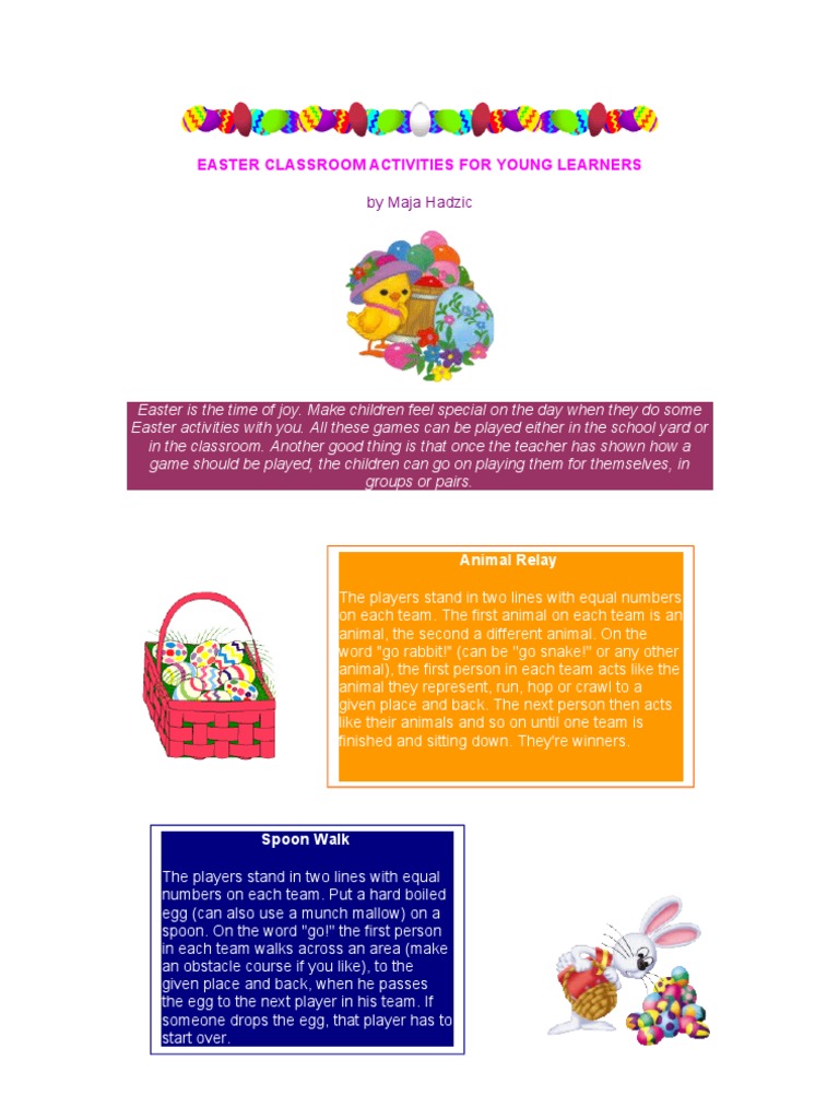 Easter Activities for Young Learners | PDF | Language Arts & Discipline ...