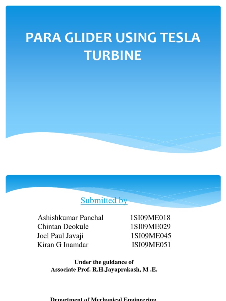 Para Glider Using Tesla Turbine | PDF | Turbine | Engines