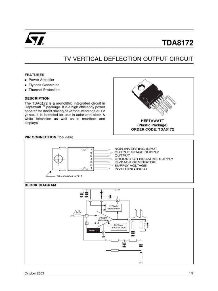 Tda 8172 | PDF | Amplifier | Computer Engineering