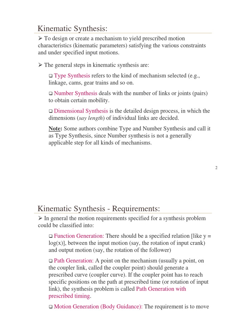 Kinematic Synthesis of Mechanisms | PDF | Classical Mechanics ...