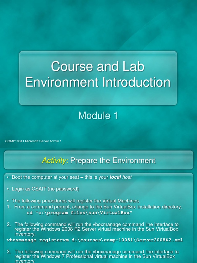 Module 01 Course and Lab Environment Introduction | PDF | Active ... Module 01 Course and Lab Environment Introduction | PDF | Active ...
