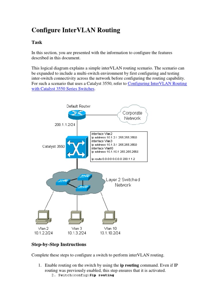 Configure InterVLAN Routing | PDF | Network Switch | Router (Computing)