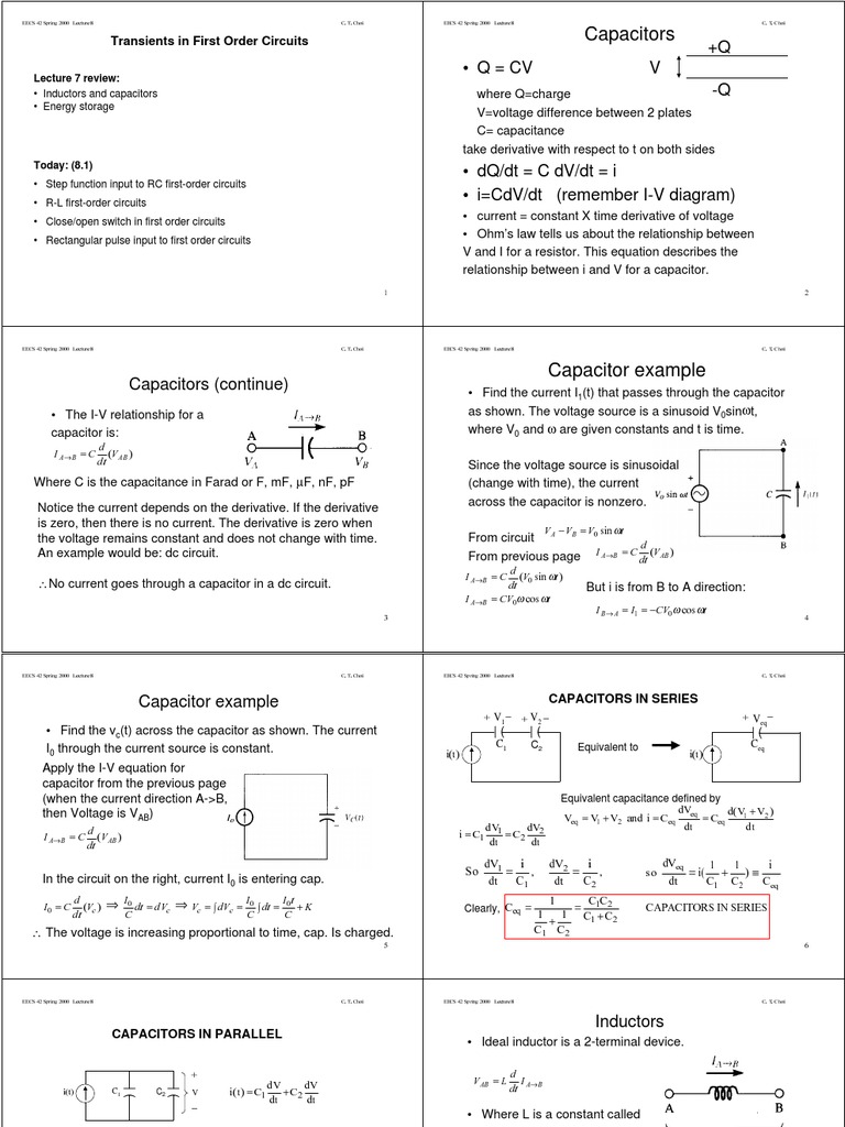 Q CV V +Q - Q: Capacitors | PDF | Series And Parallel Circuits | Capacitor