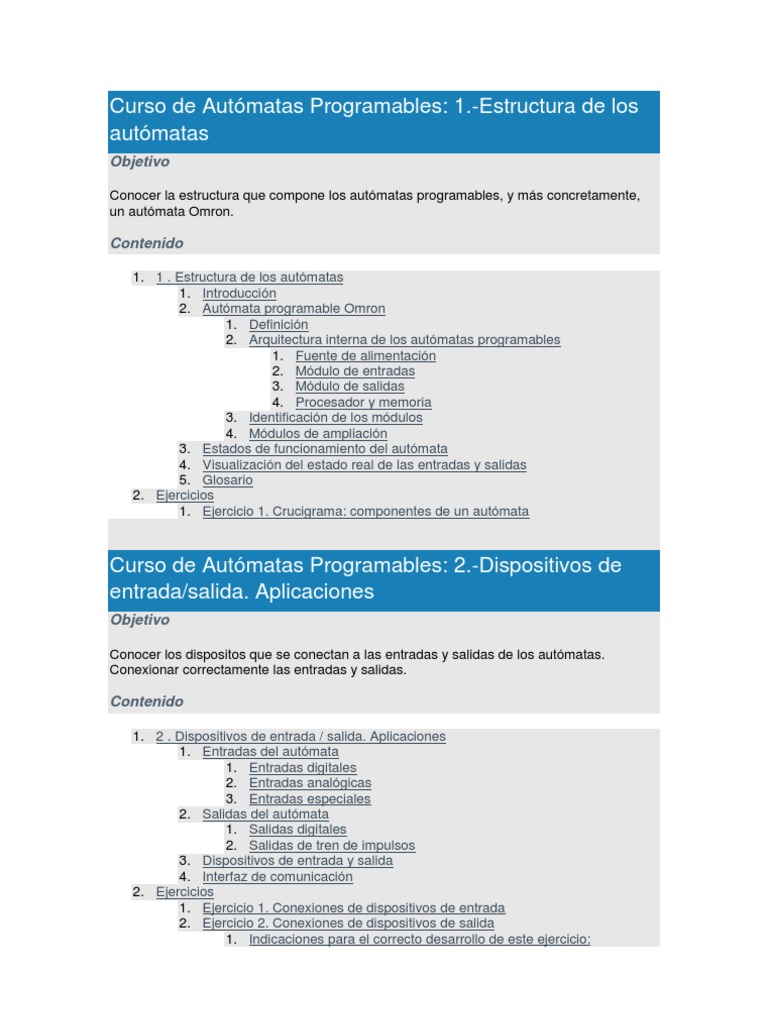 Curso de Autómatas Programables | Descargar gratis PDF | Señal analoga ...