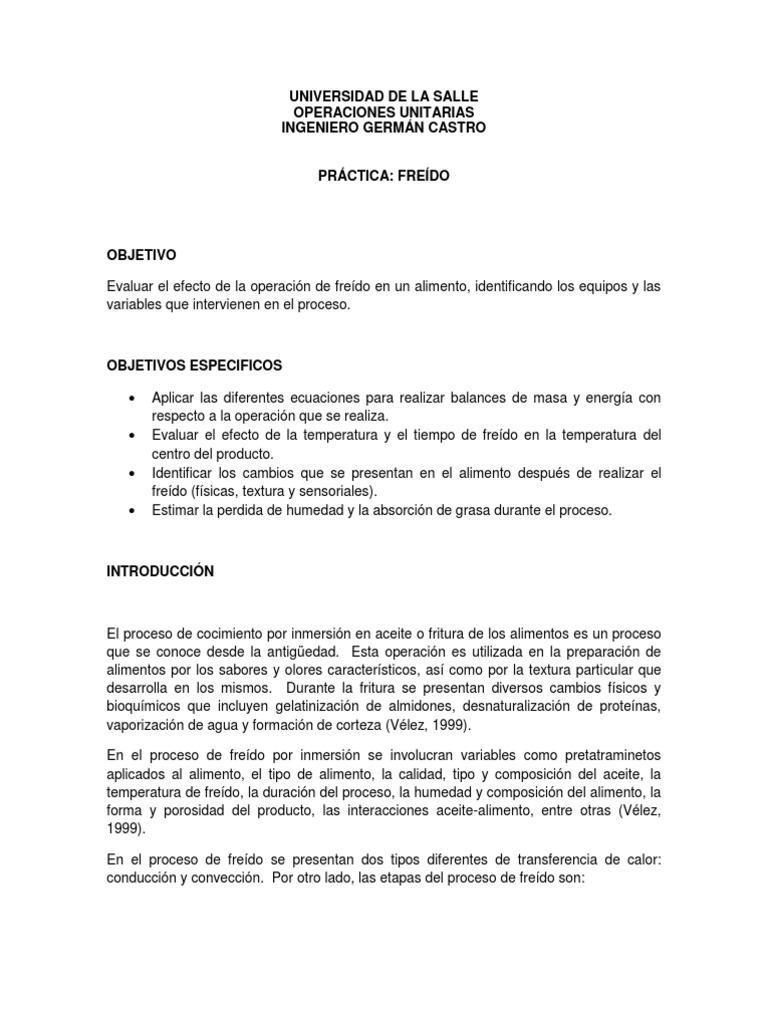 Practica Freido | PDF | Fritura | Alimentos