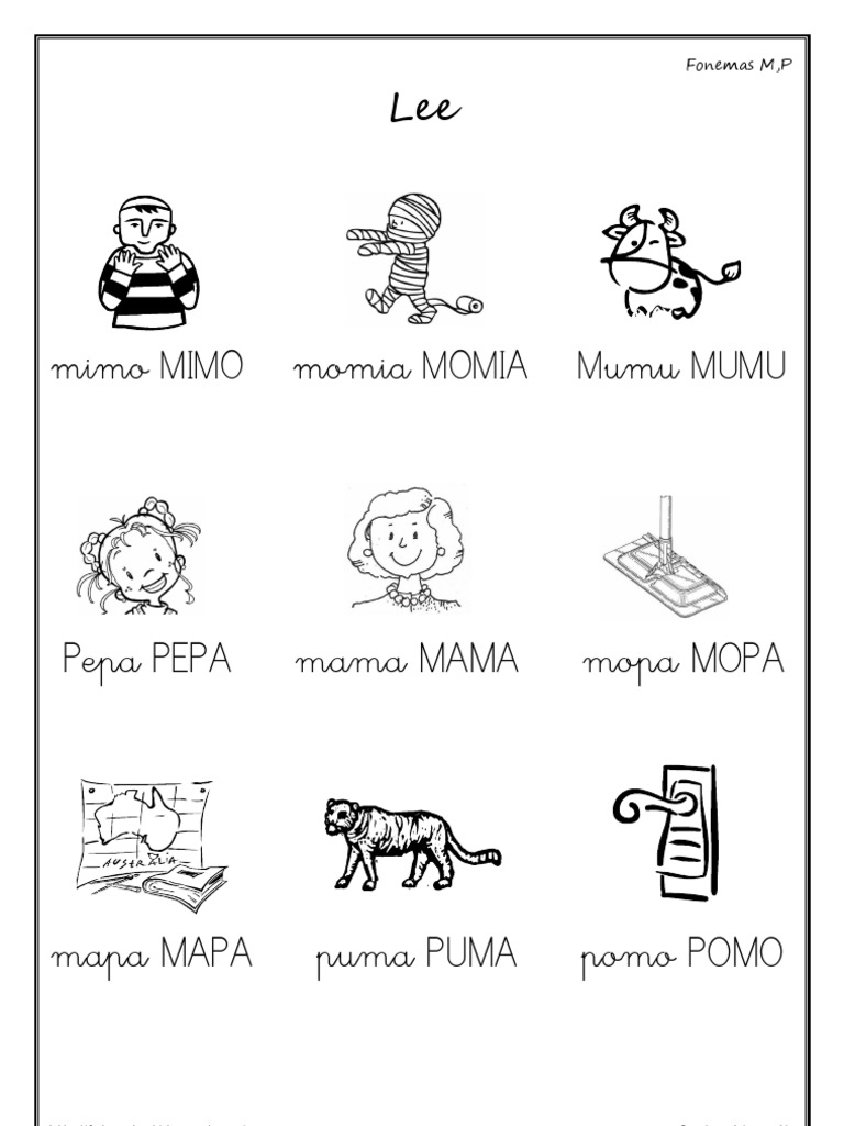 Actividades Fonemas M y P para Imprimir | PDF