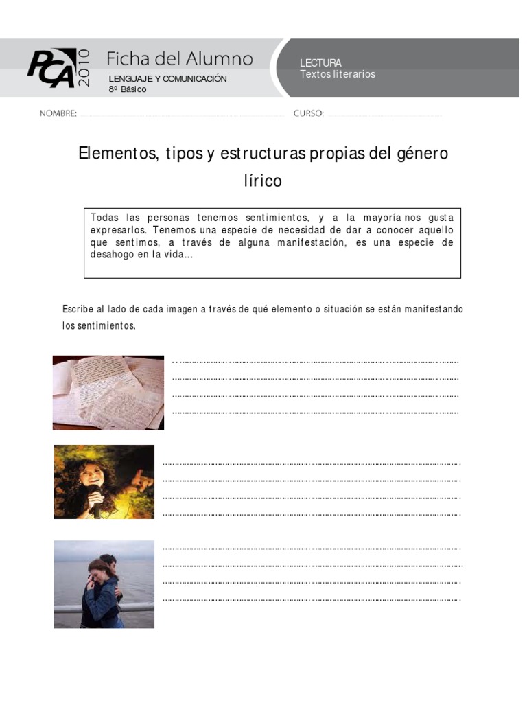 Guia Actividad, Gènero Lírico | Descargar gratis PDF | Rima | Poesía