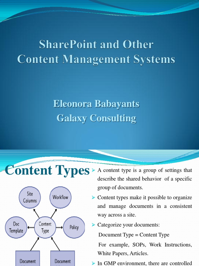 SharePoint and Other Content Management Systems | PDF | Share Point ...