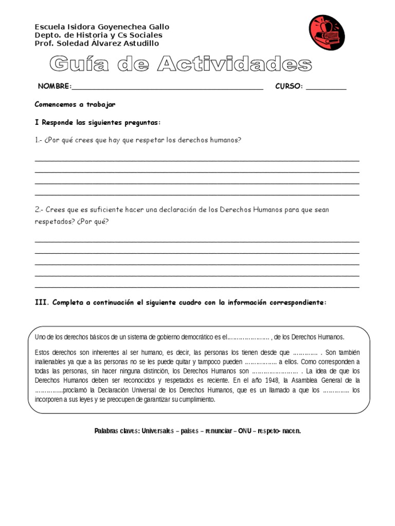 Actividades Derechos Humanos | PDF