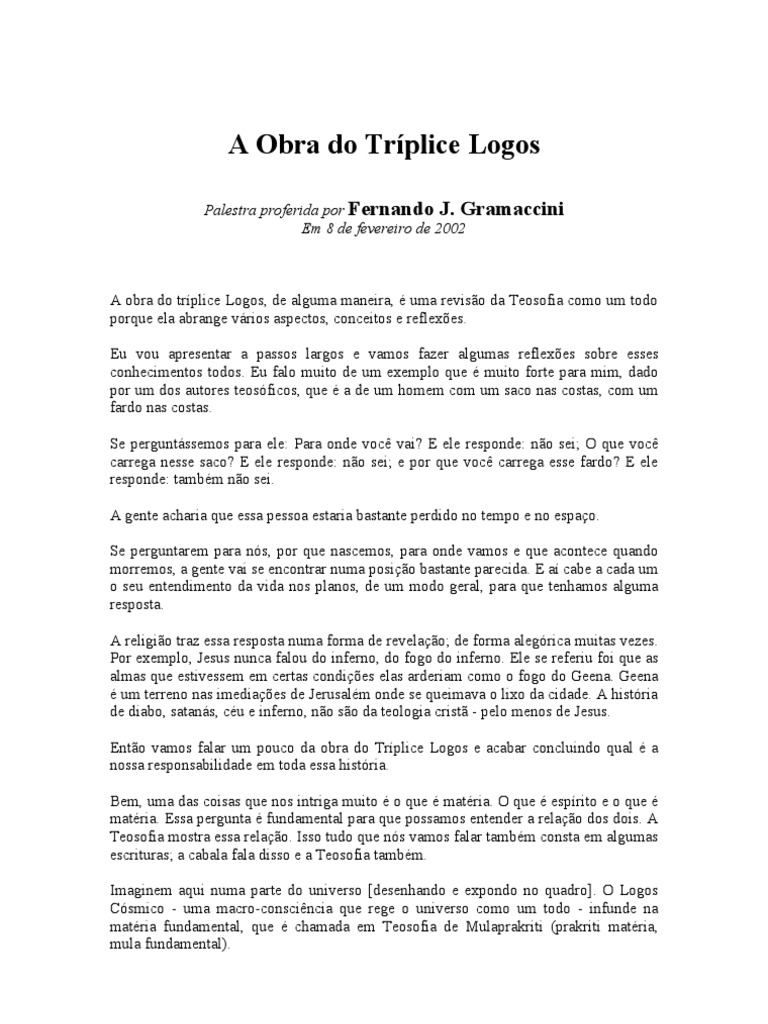 A Teosofia e o Tríplice Logos | PDF
