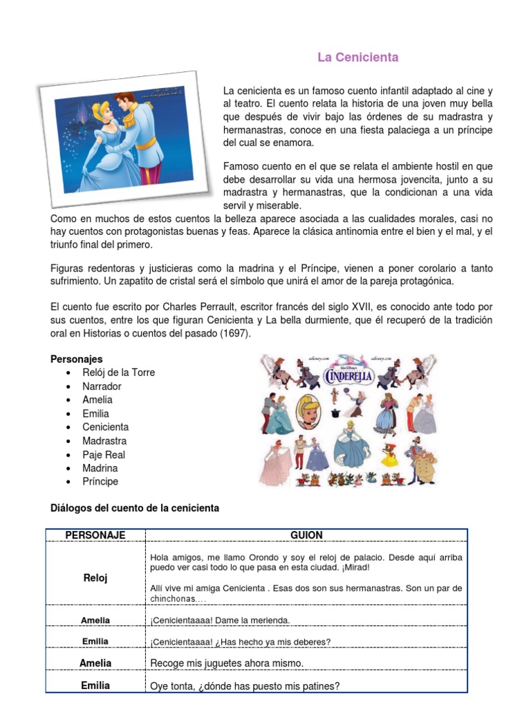 Resumen del cuento de Cenicienta | PDF | Cenicienta | Cuentos